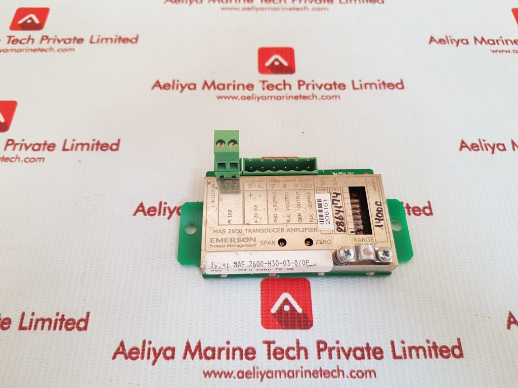EMERSON MAS 2600 TRANSDUCER AMPLIFIER MAS 2600-H30-03-0/0P - Aeliya Marine