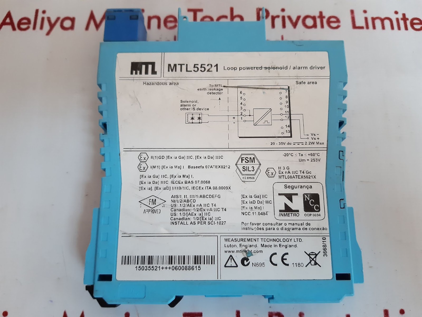 MEASUREMENT MTL5521 LOOP POWERED SOLENOID / ALARM DRIVER - Aeliya Marine