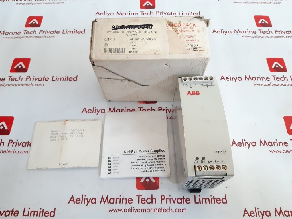 ABB SS822 POWER SUPPLY VOLTING UNIT - Aeliya Marine
