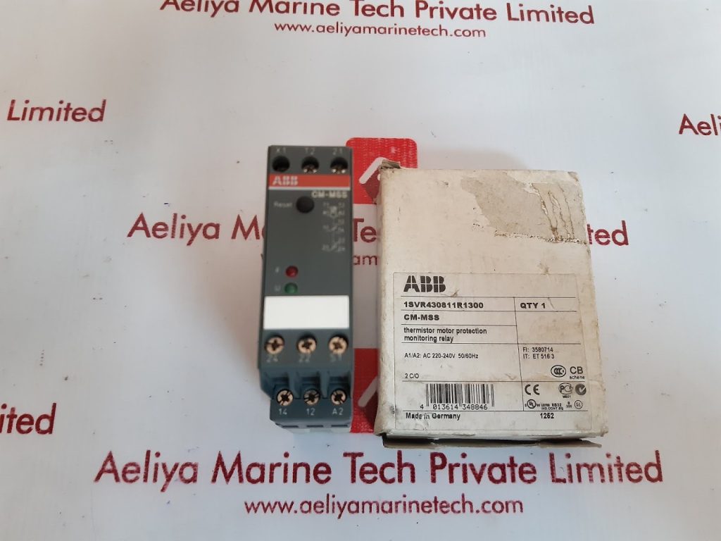 ABB CM-MSS THERMISTOR MOTOR PROTECTION MONITORING RELAY 1SVR430811R1300 - Aeliya Marine