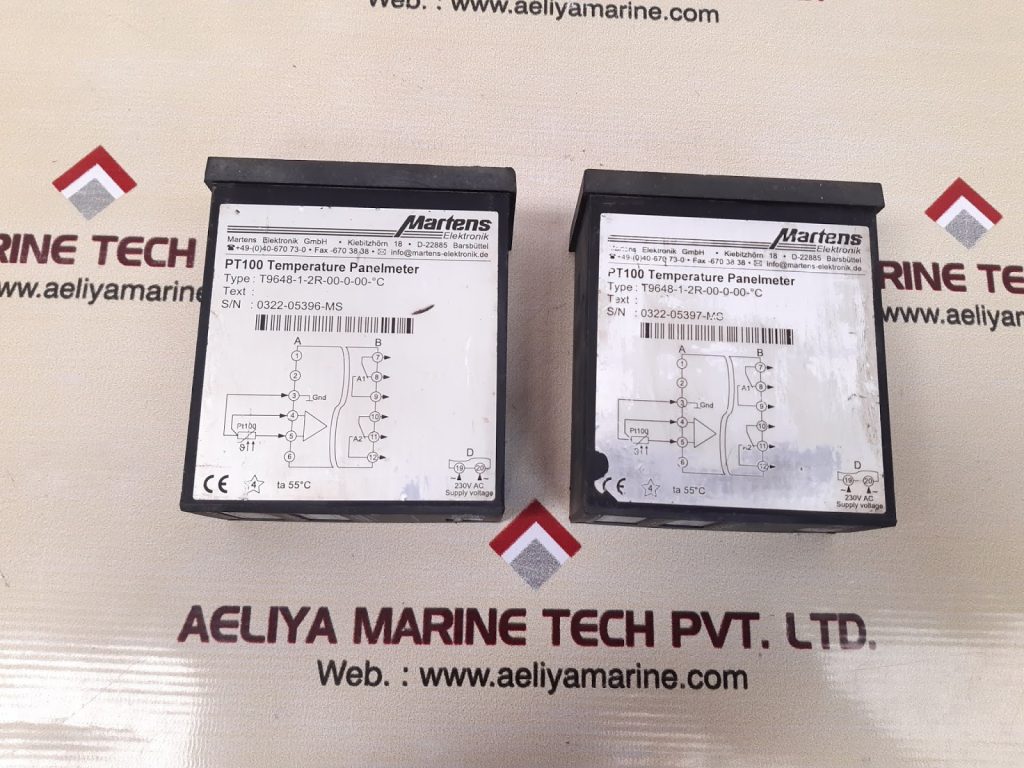 MARTENS PT100 TEMPERATURE PANEL METER T9648-1-2R-00-0-00-°C - Aeliya Marine