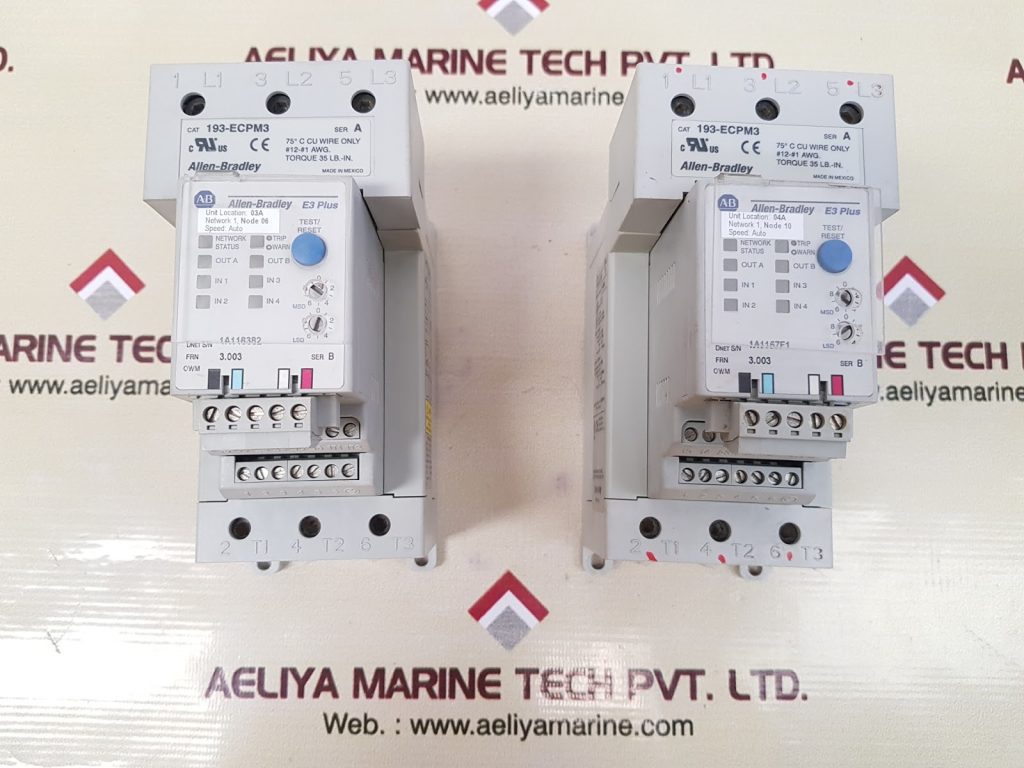 ALLEN-BRADLEY 193-EC2EE E3 PLUS ELECTRONIC MOTOR PROTECTION RELAY ...