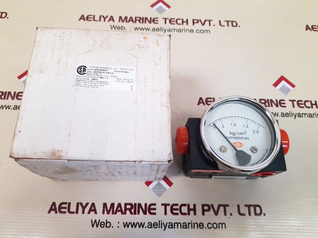 ORANGE RESEARCH 1203PGS#64817 DIFFERENTIAL PRESSURE GAUGE - Aeliya Marine