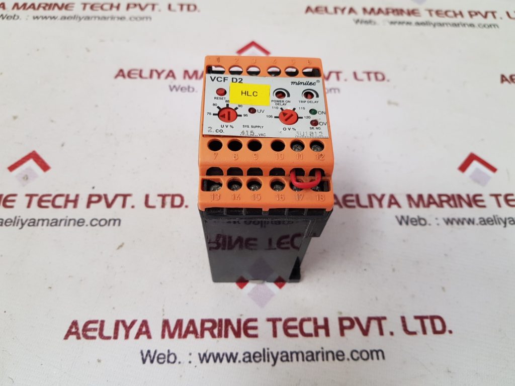 Minilec VCF D2 Under/over Voltage Relay 415 VAC - Aeliya Marine