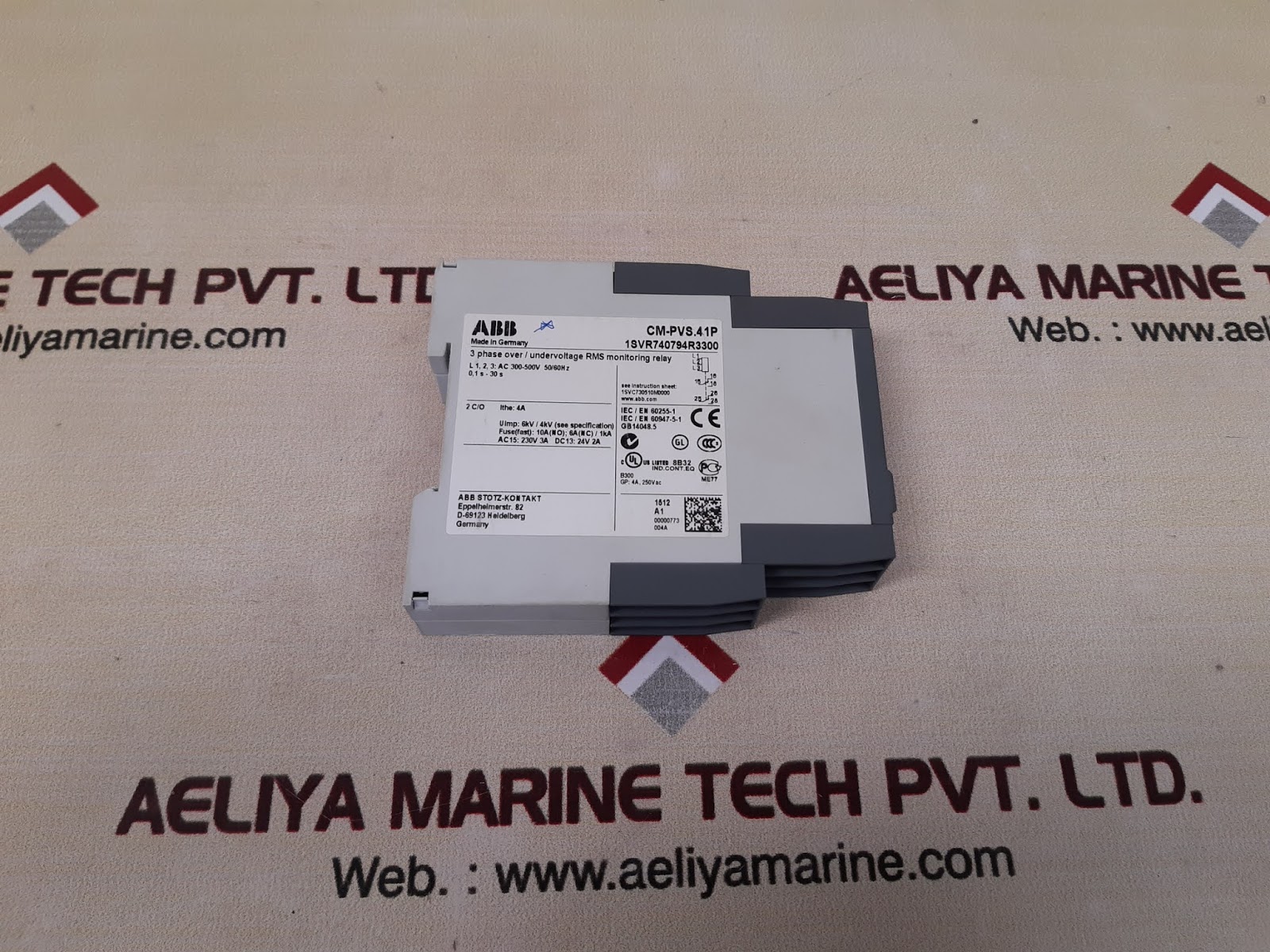 Abb Cm-pvs.41P 3-phase Over/ Undervoltage Monitoring Relay 1Svr740794R3300 - Aeliya Marine