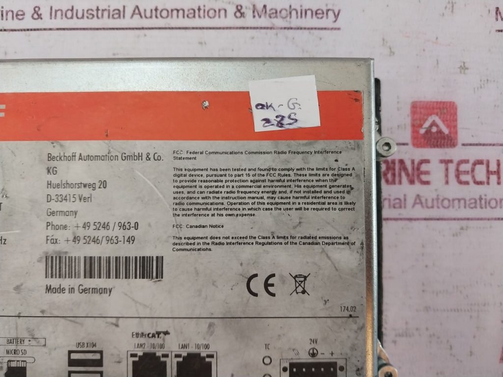 Beckhoff Cp6607-0001-0020 Control Panel 24v - Aeliya Marine