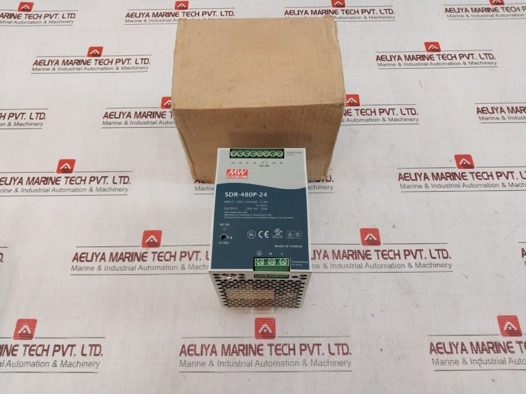 Mean Well Sdr-480p-24 Din Rail Power Supply 240v - Aeliya Marine