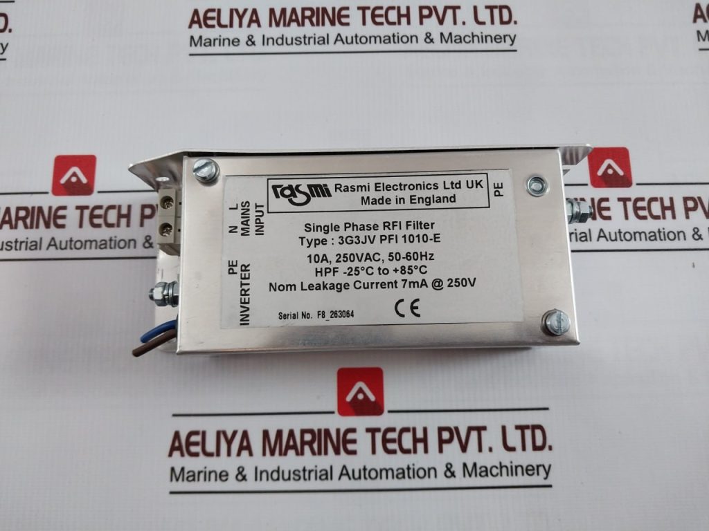 Rasmi 3g3jv Pfi 1010-E Single Phase Rfi Filter 250v - Aeliya Marine
