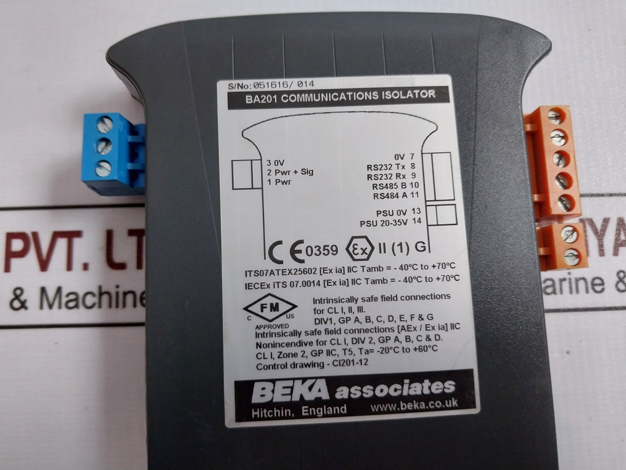 Beka Siemens Ba201 Communications Isolator 70°c - Aeliya Marine