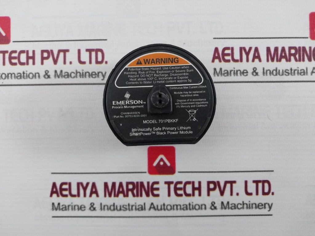 Emerson 701pbkkf Intrinsically Safe Primary Lithium Black Power Module ...