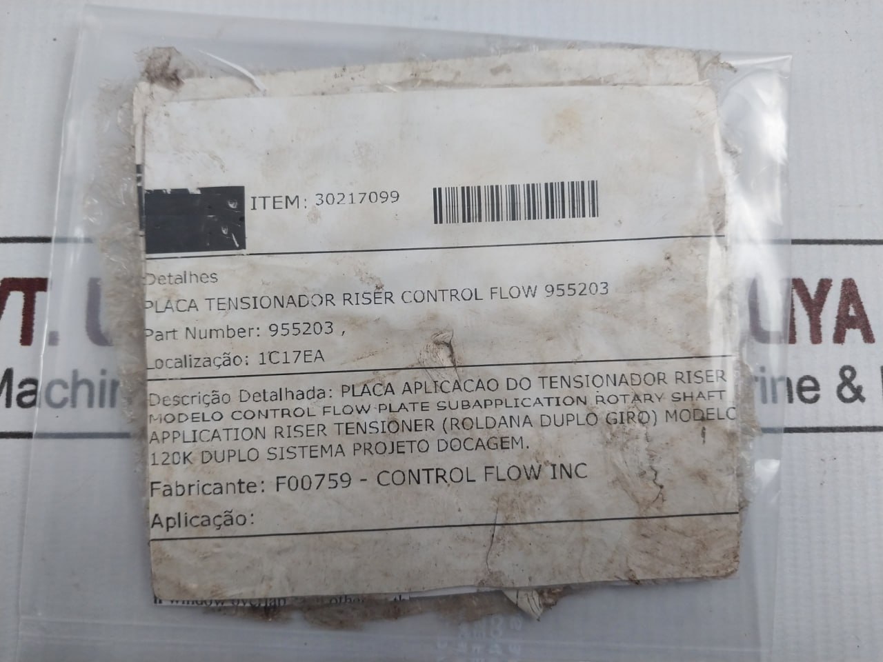 Control Flow 955203 Riser Tensioner Plate For Rotary Shaft - Aeliya Marine