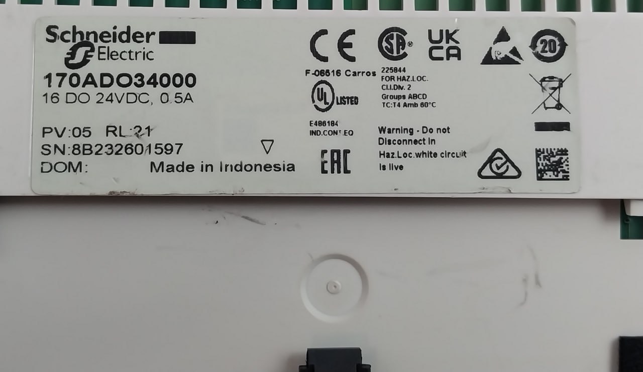 Schneider Electric 170ado34000 Discrete Output Module Modicon Momentum ...
